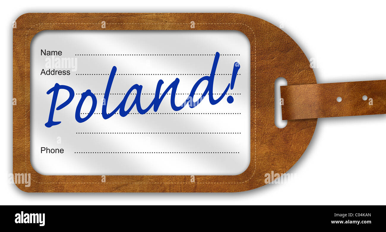 Suitcase/Luggage Label with ‘Poland’ written on Stock Photo - Alamy
