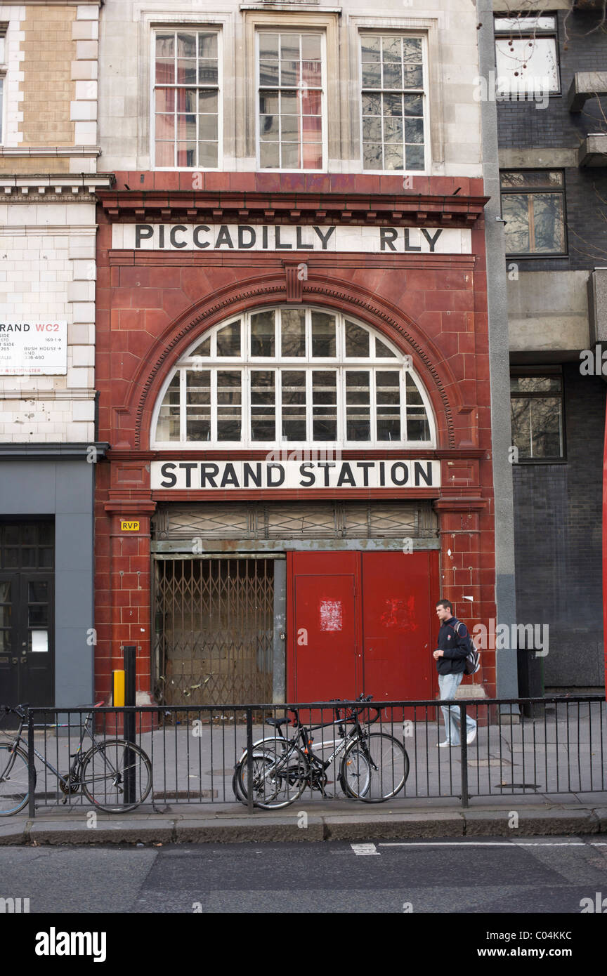 Strand Station in Aldwych London. Now closed Stock Photo - Alamy