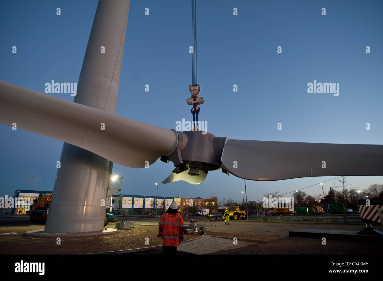 Preparing lift wind turbine blades hi-res stock photography and images ...