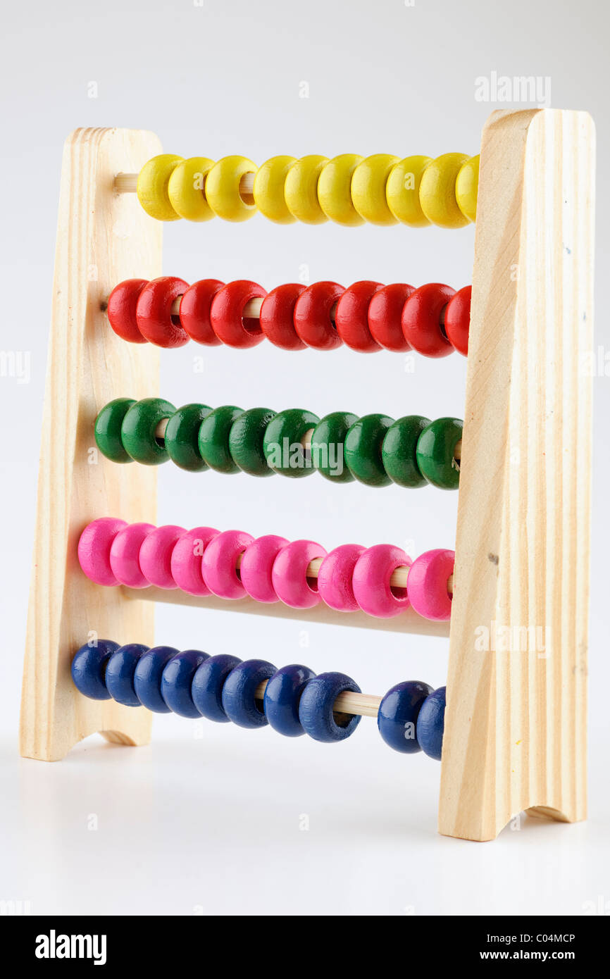 Childs wooden coloured abacus Stock Photo - Alamy