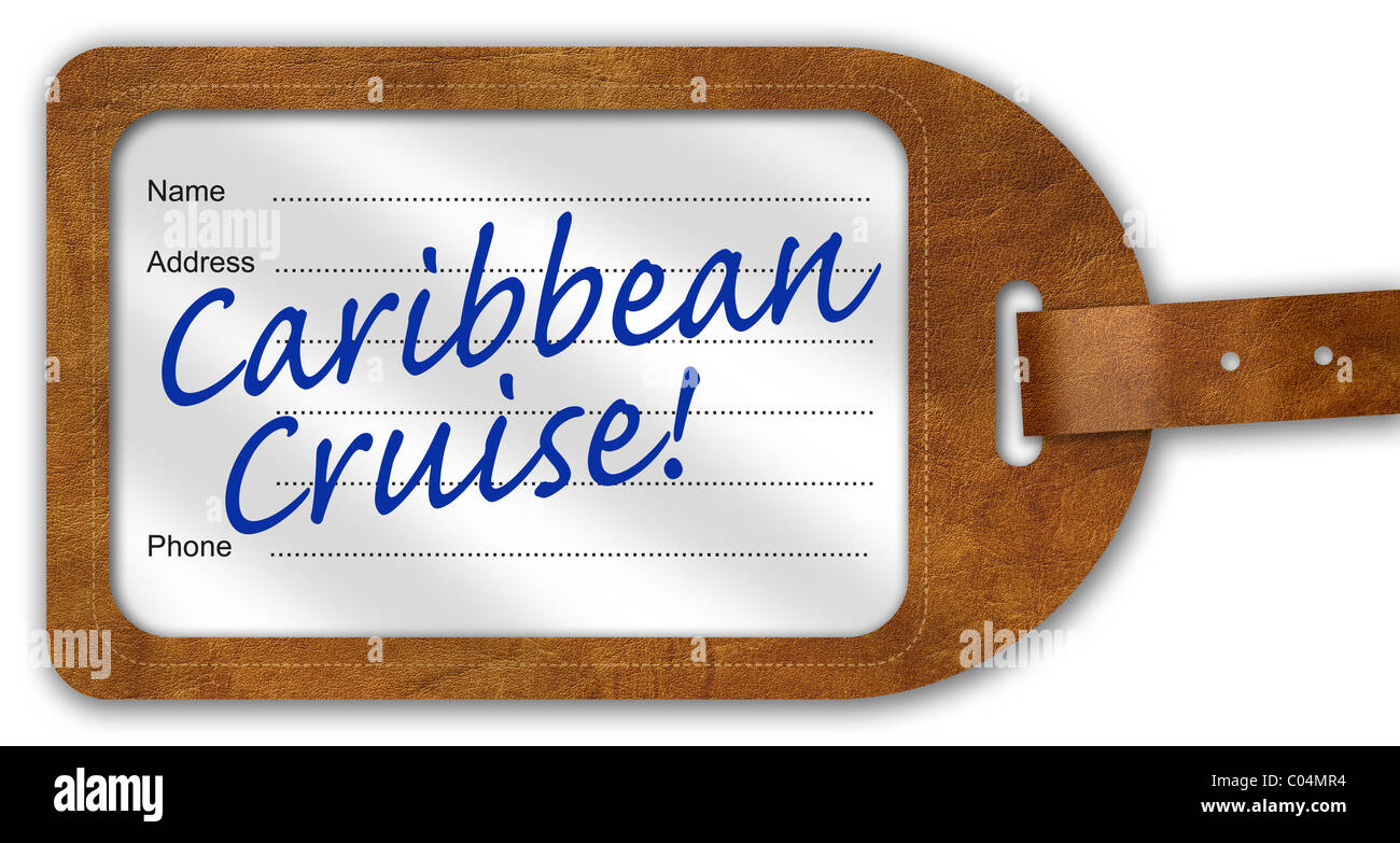 Suitcase/Luggage Label with ‘Caribbean Cruise!’ written on Stock Photo ...