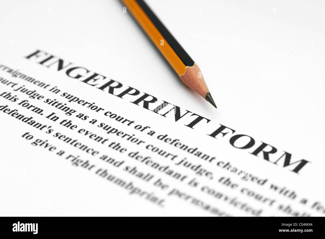 Fingerprint form document paper hi-res stock photography and images - Alamy