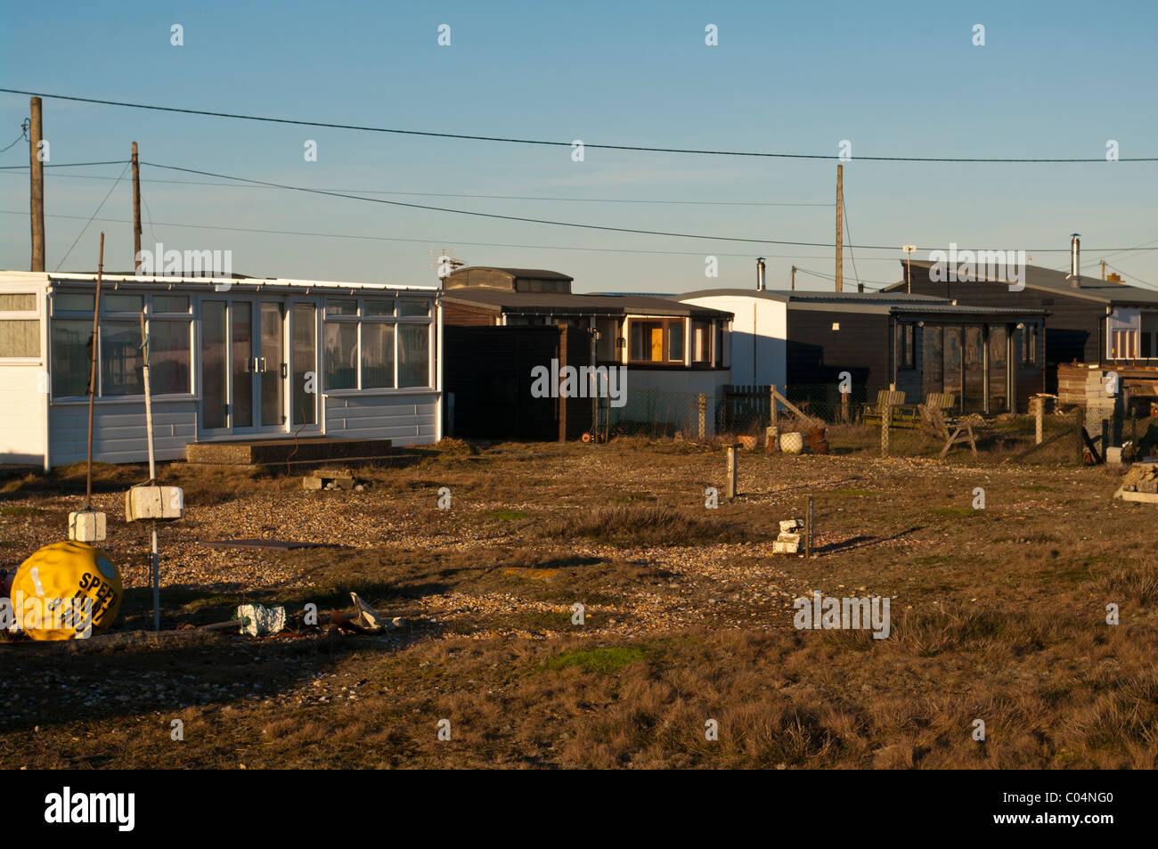 Beachfront Buildings Dungeness Kent England Stock Photo - Alamy