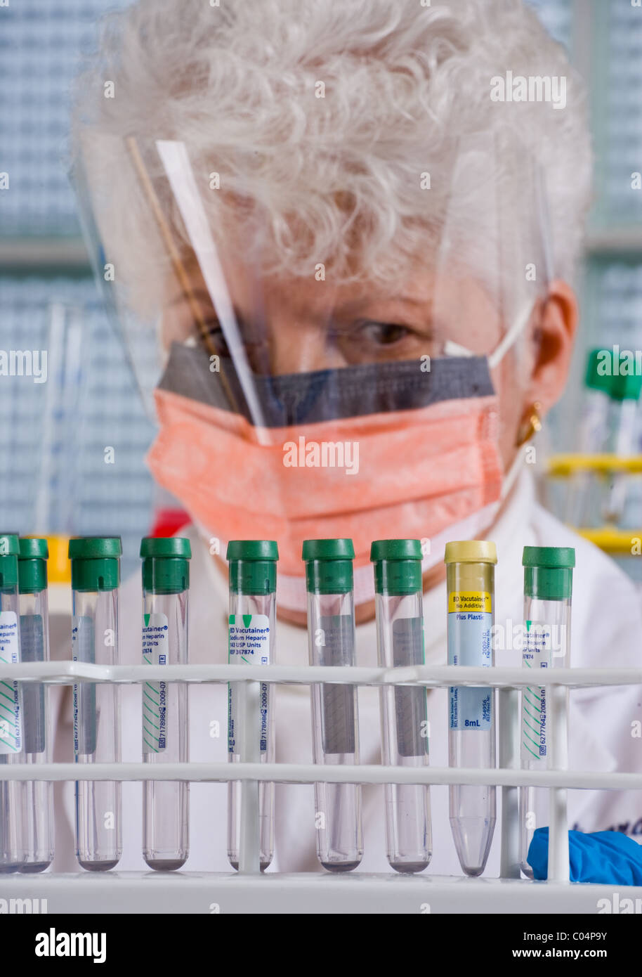 Female Researcher in Bio Lab Stock Photo - Alamy