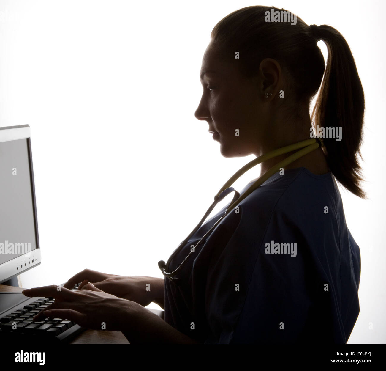 Silhouette nurse hi-res stock photography and images - Alamy