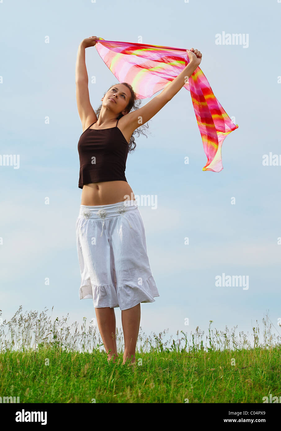 Girl on wind Stock Photo - Alamy