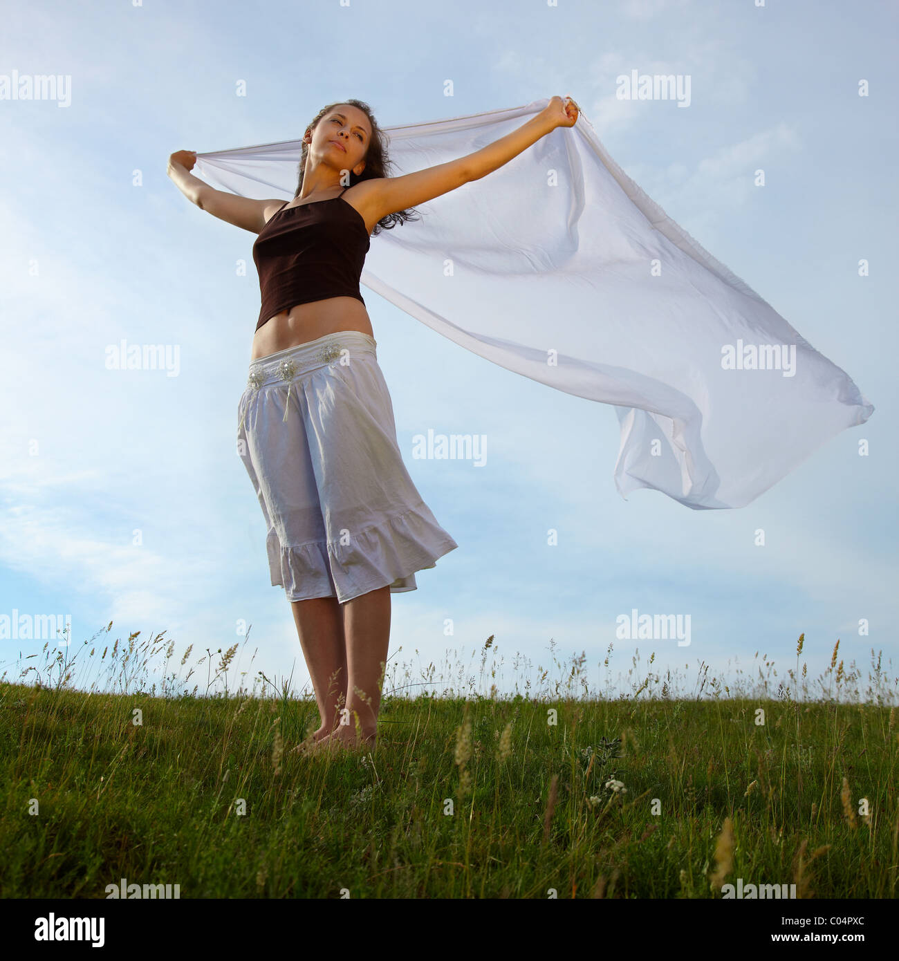 Girl on wind Stock Photo - Alamy
