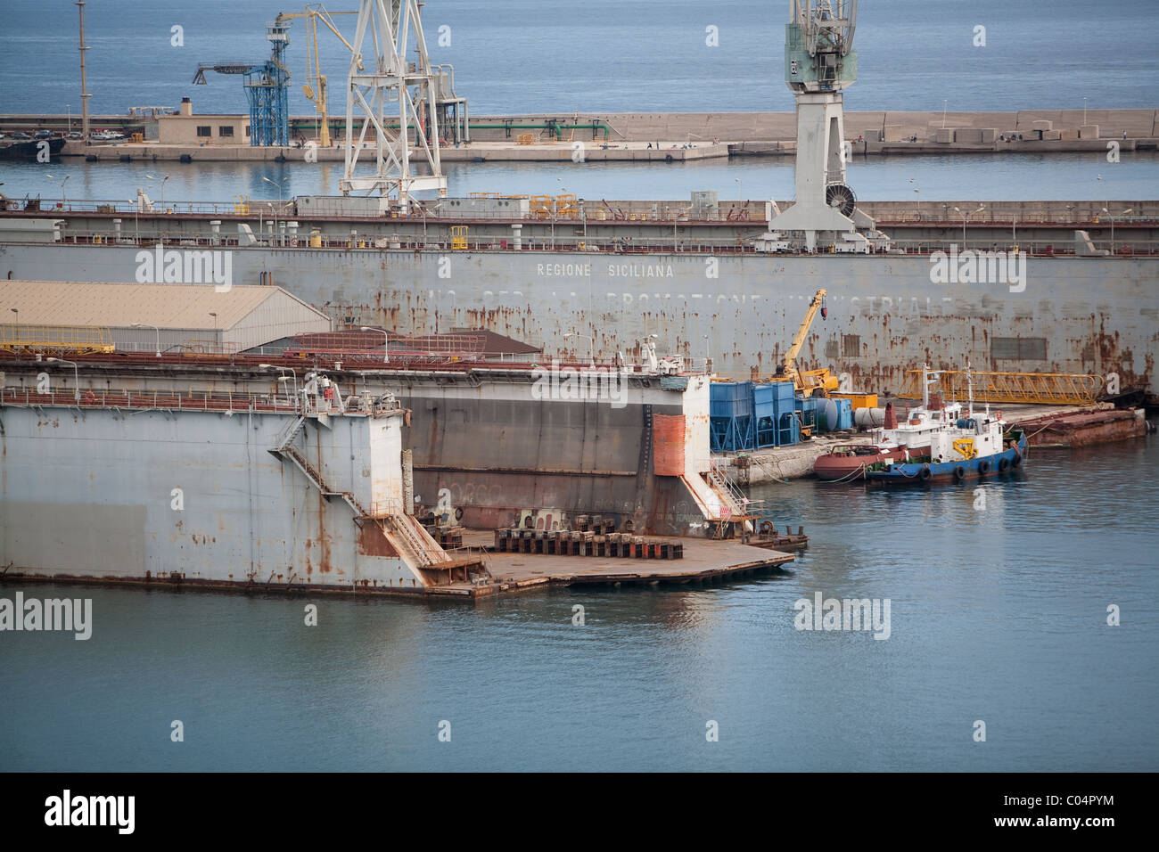 Empty Floating docks Palermo Harbour Stock Photo - Alamy