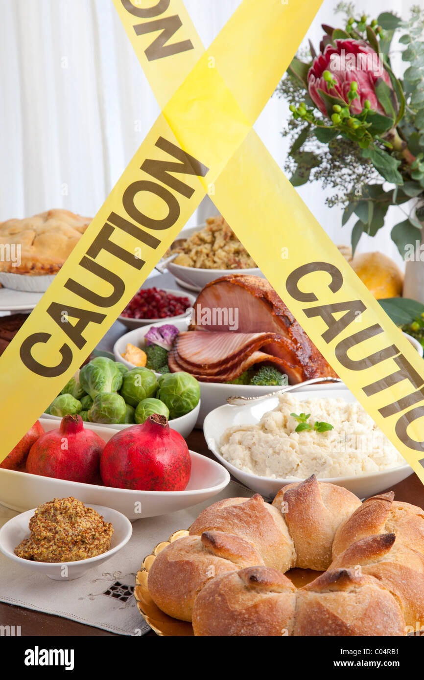 feast blocked by caution tape Stock Photo - Alamy