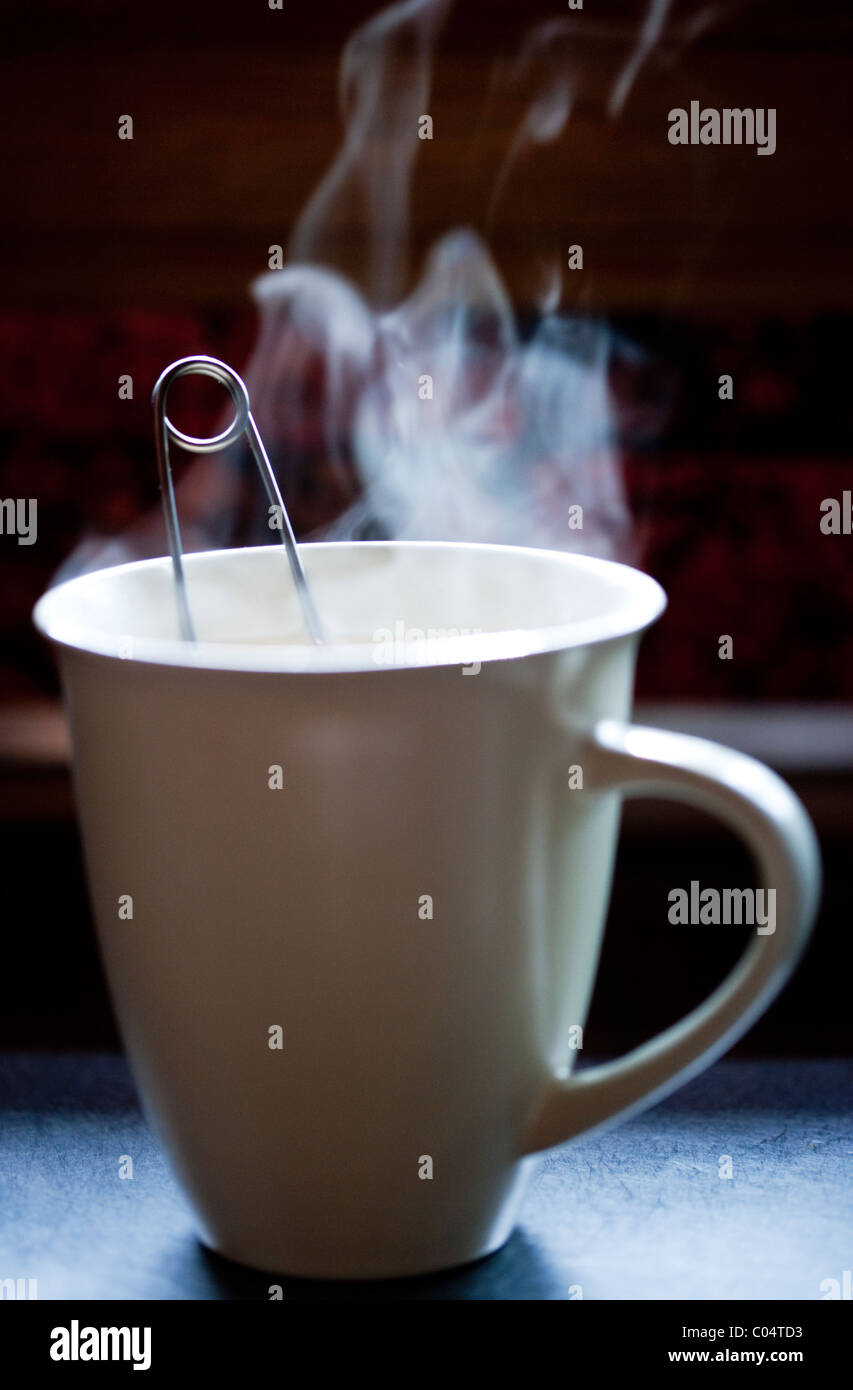 Cup of hot steaming tea.Dalarna,Sweden Stock Photo - Alamy