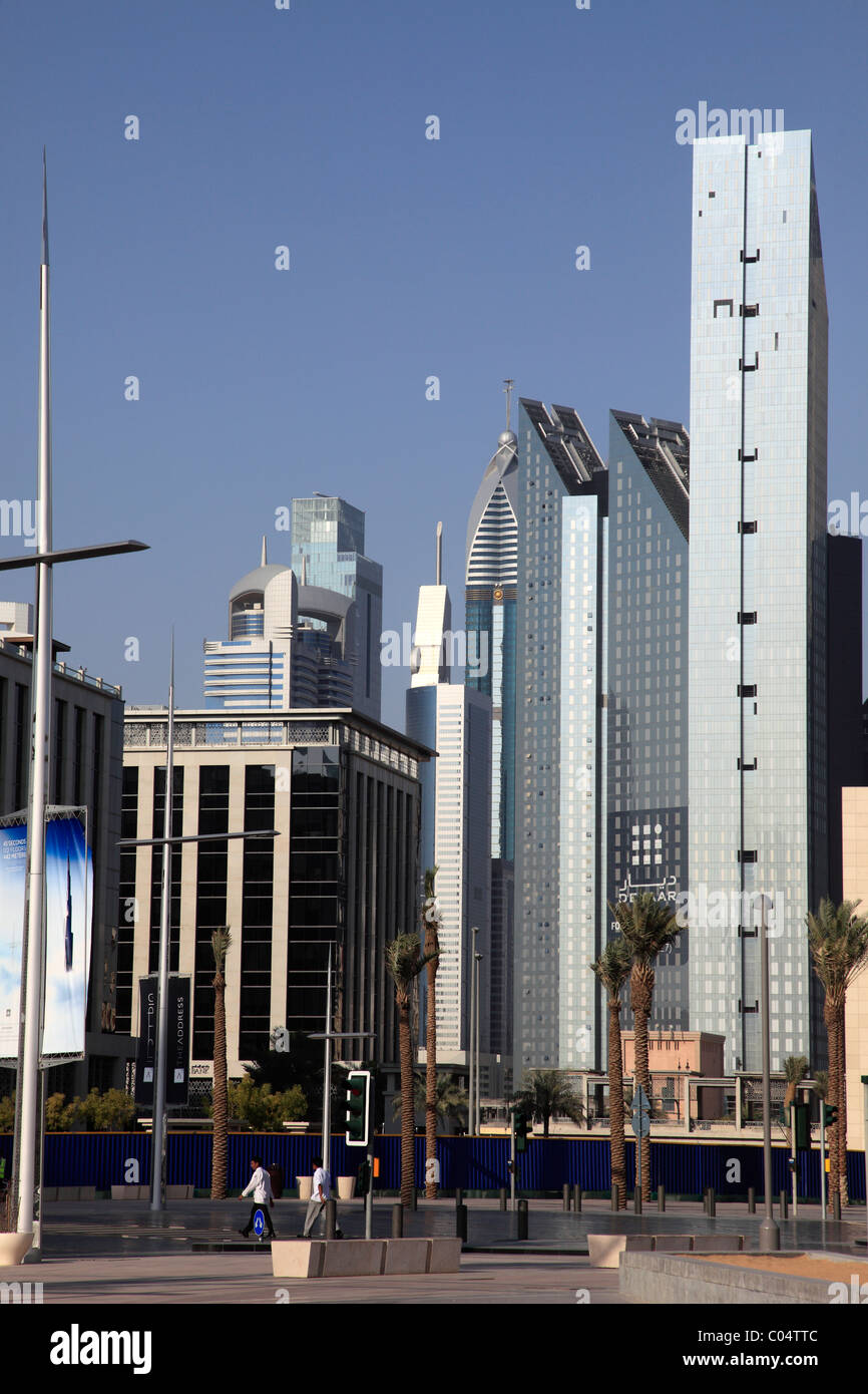 United Arab Emirates, Dubai, Sheikh Zayed Road, skyscrapers Stock Photo ...