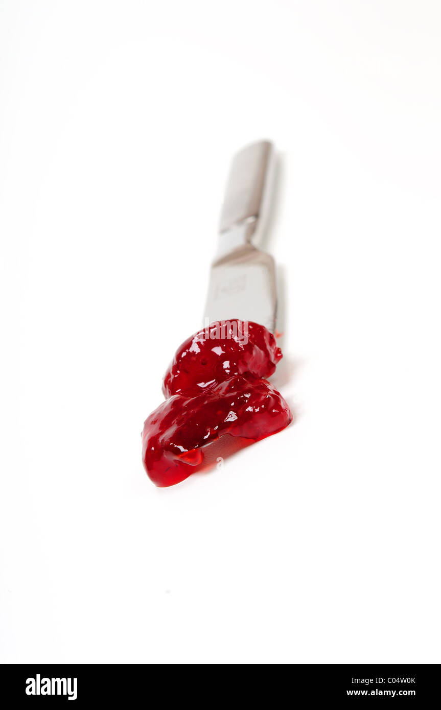 Strawberry Jam and Knife Stock Photo - Alamy