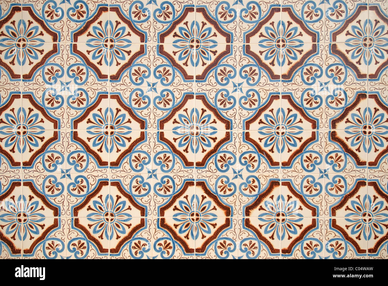 Colorful vintage spanish style ceramic tiles wall decoration Stock ...