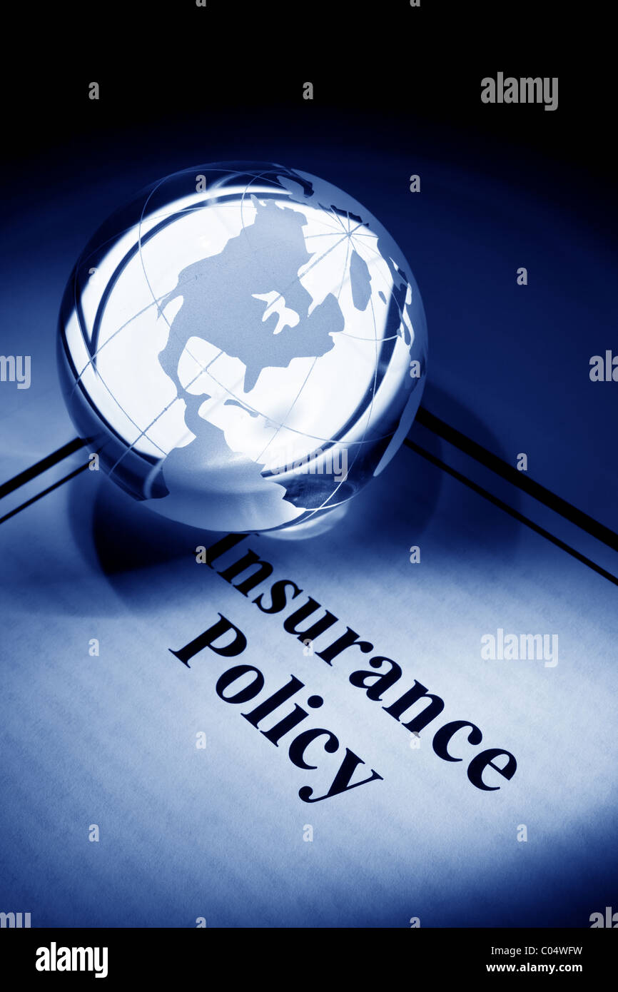 Globe and Insurance Policy, concept of Global Business Stock Photo - Alamy