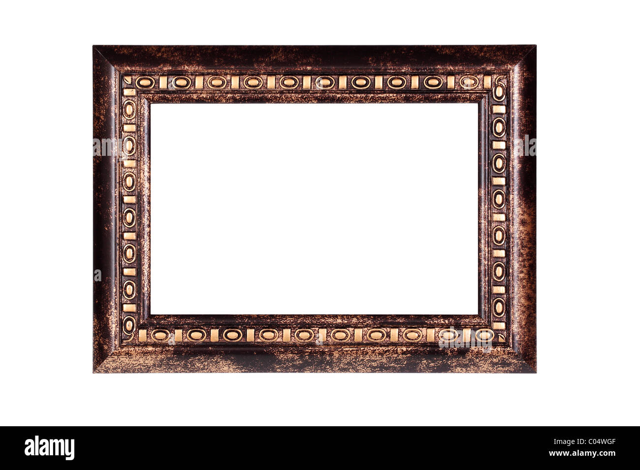 Gold-brown picture frame cutout - horizontal Stock Photo - Alamy