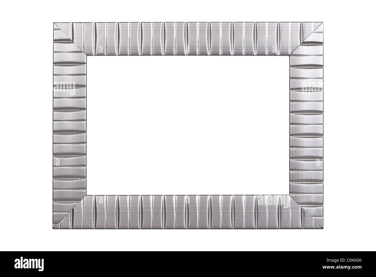 Silver frame isolated on white background Stock Photo - Alamy