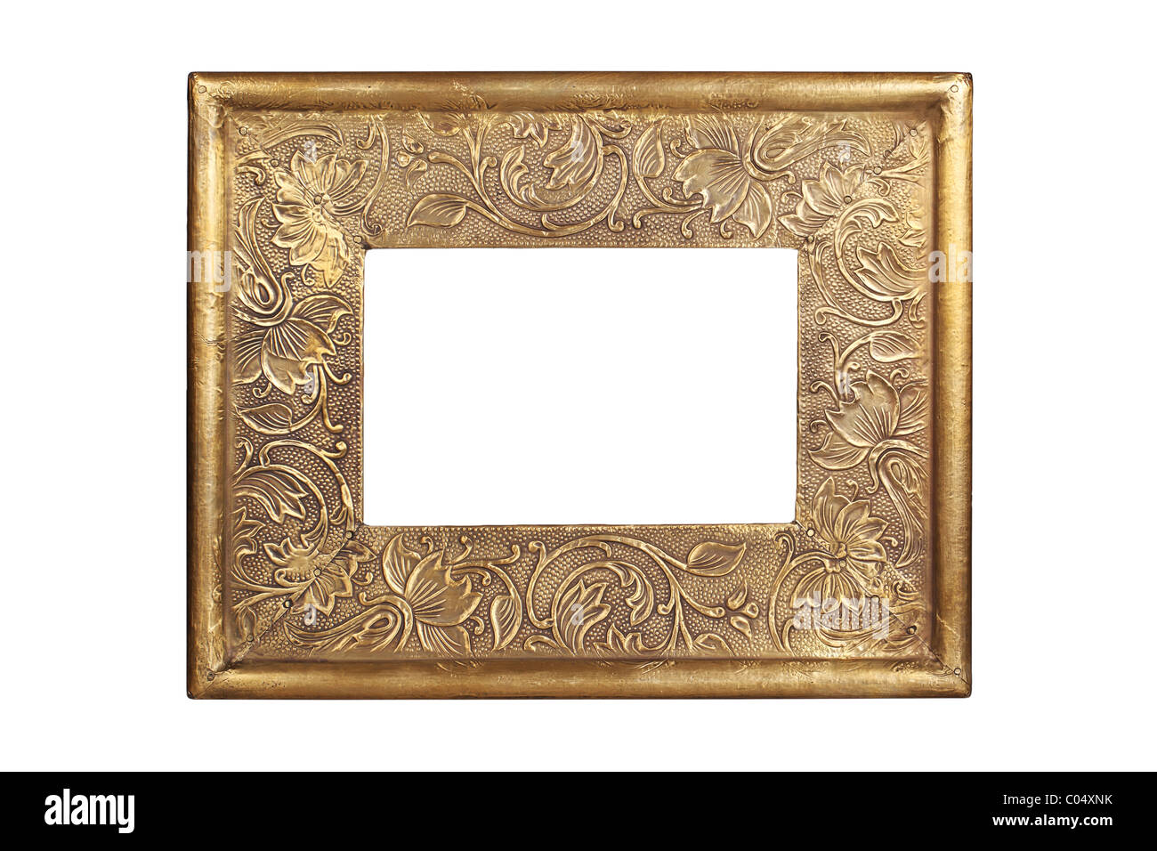 Gold metal frame isolated on white with clipping path Stock Photo - Alamy