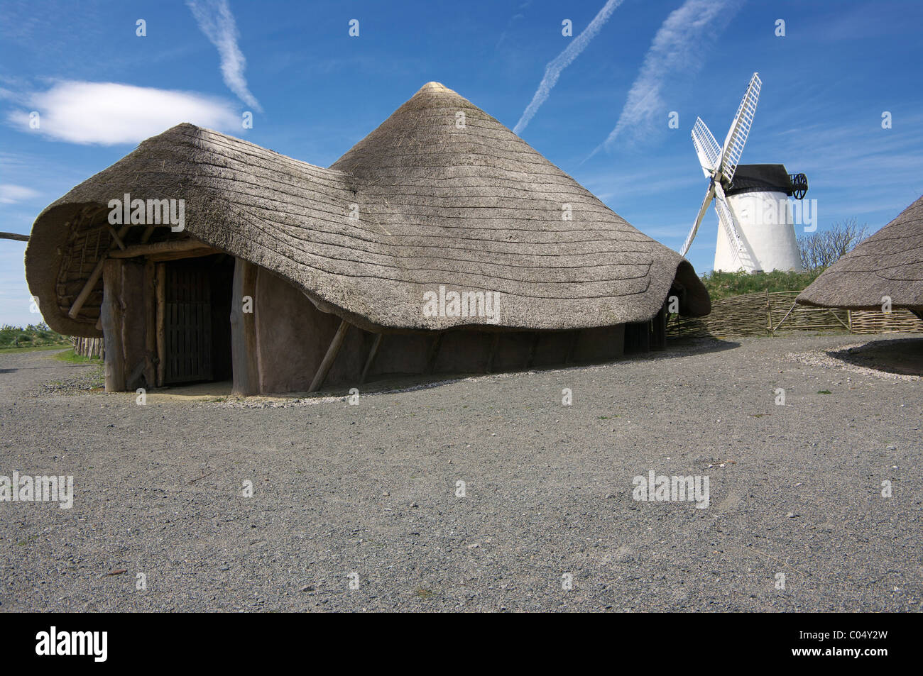 Llynon Mill and Iron Age huts in Wales Stock Photo - Alamy