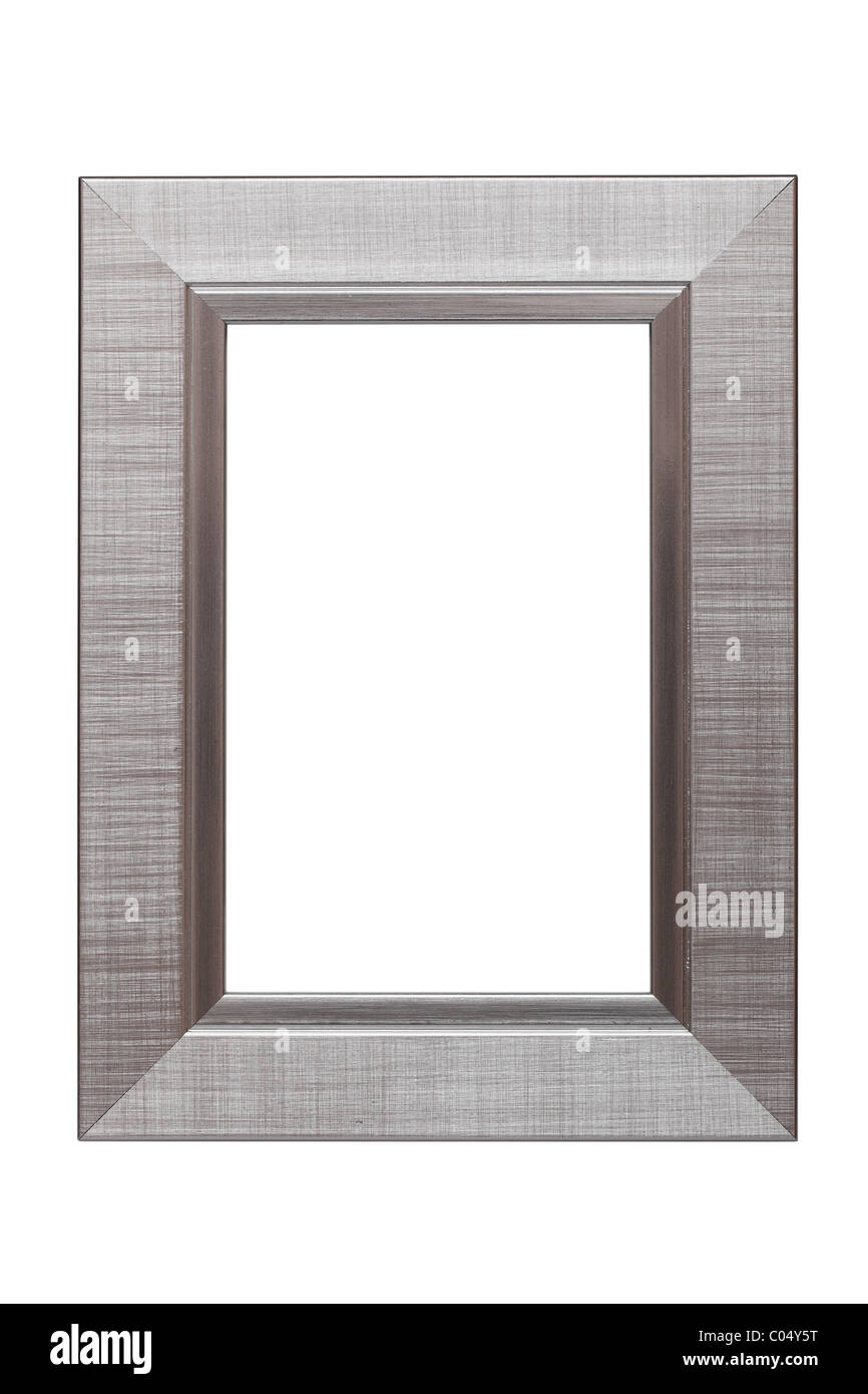 Silver frame isolated on white background Stock Photo - Alamy