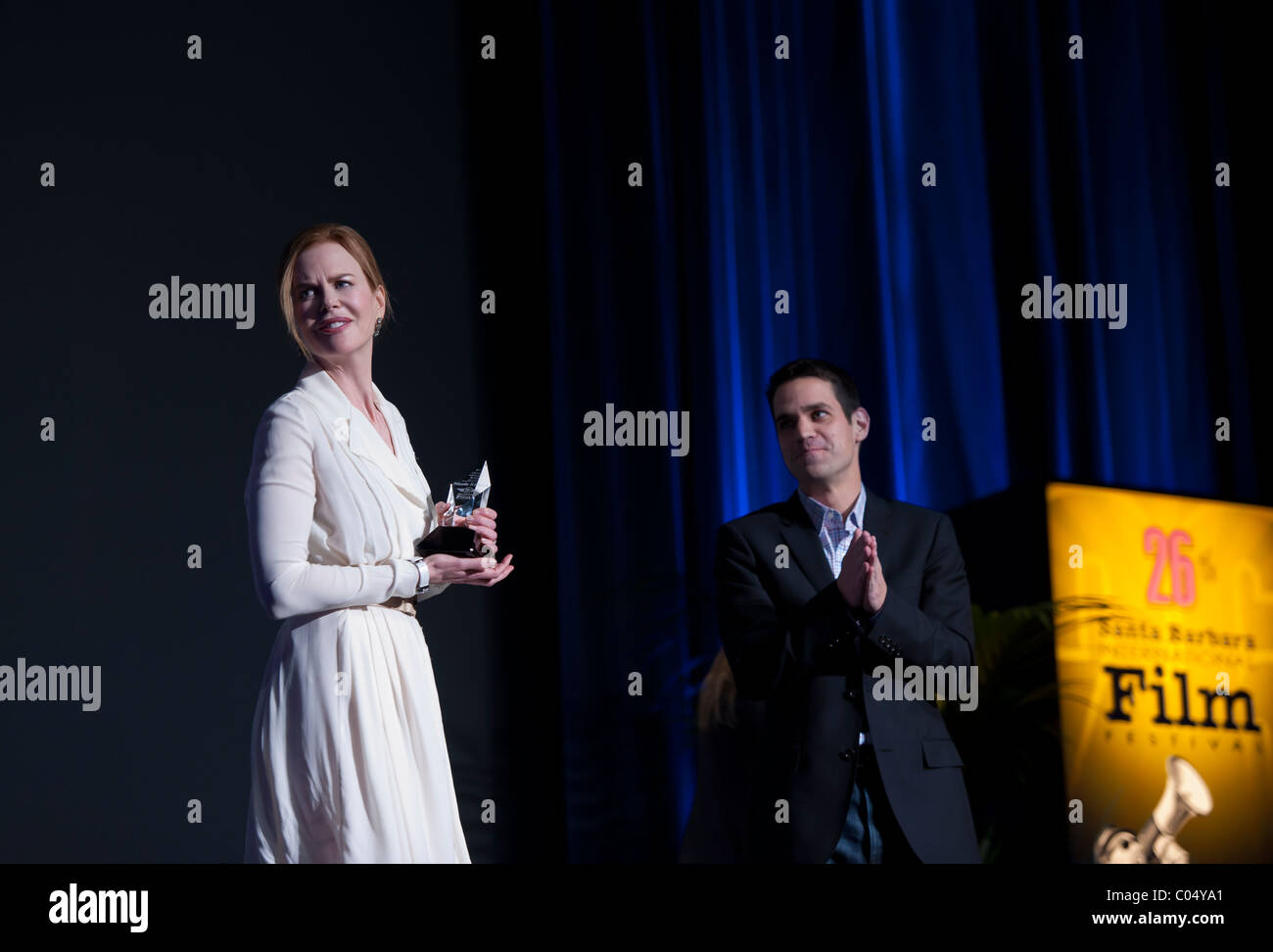 Oscar nominee and past winner, Nicole Kidman, talks on stage with Roger ...