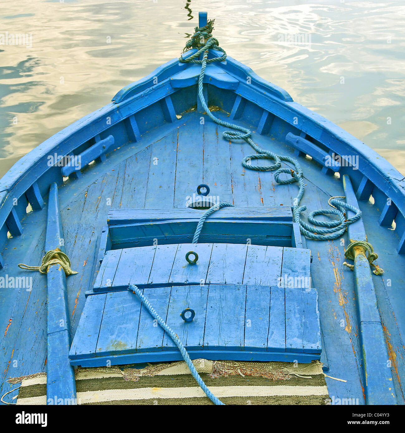 bow of a blue boat Stock Photo - Alamy
