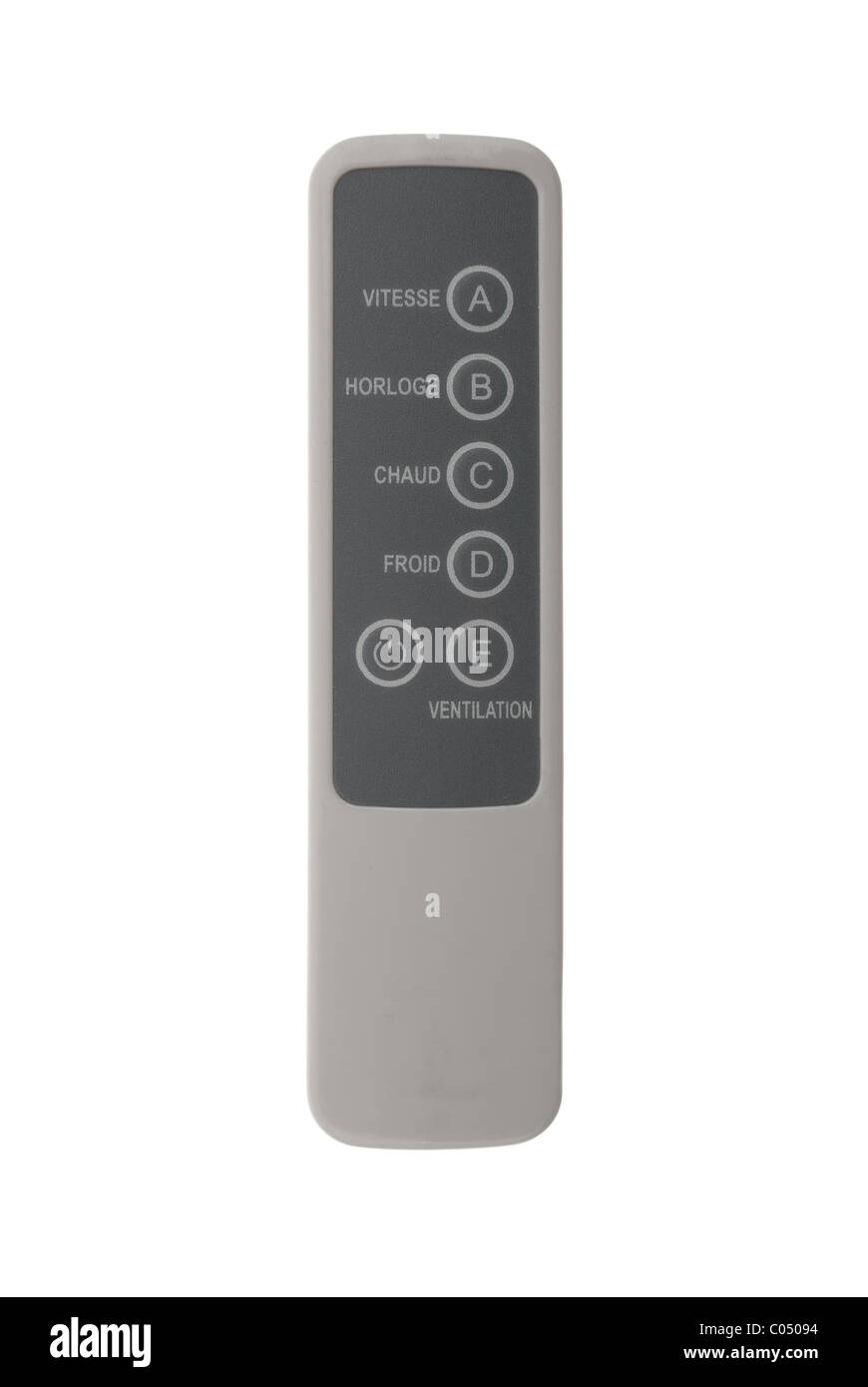 Simple air conditioner remote control isolated on white background ...