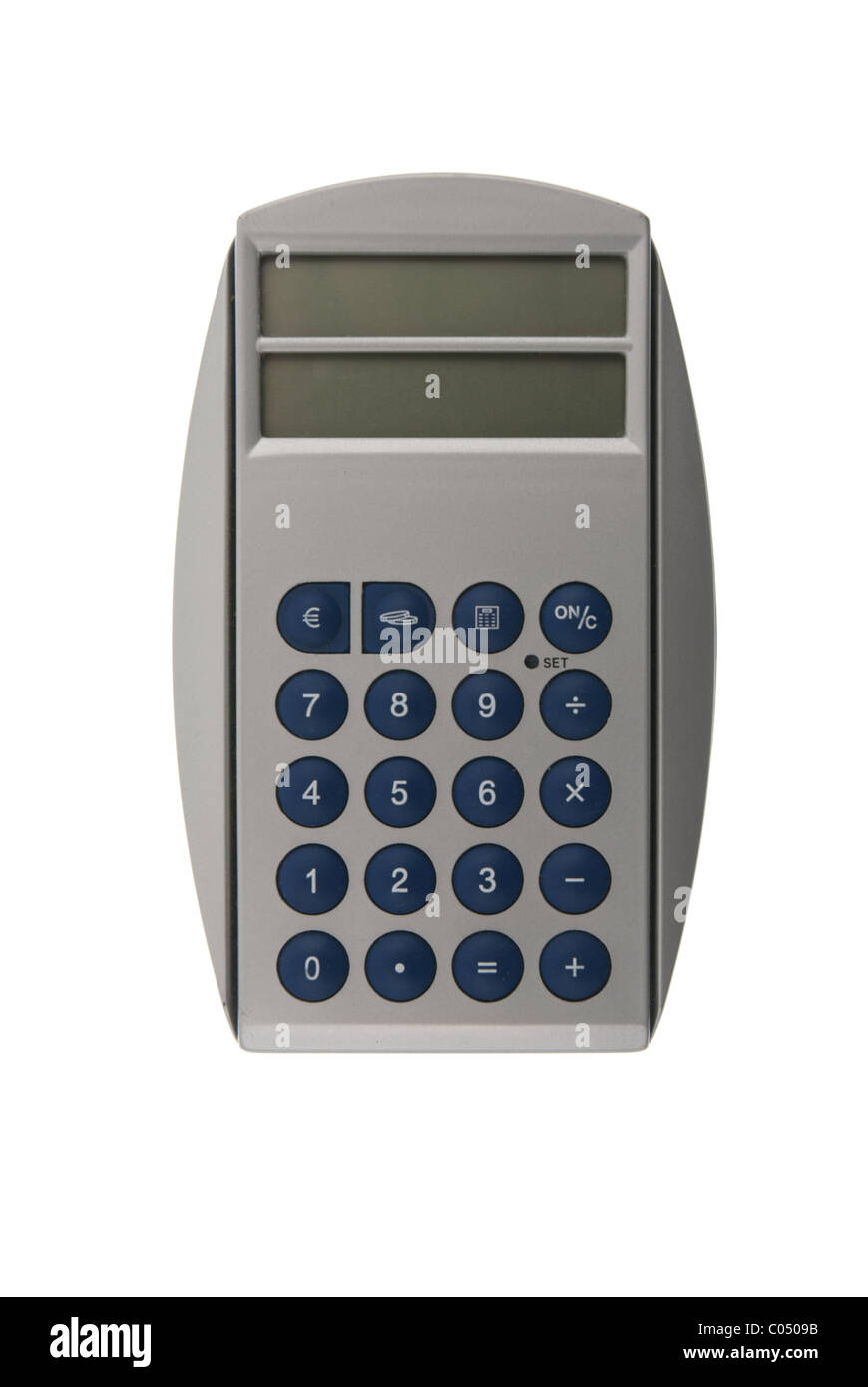 Modern looking calculator isolated on white background Stock Photo - Alamy
