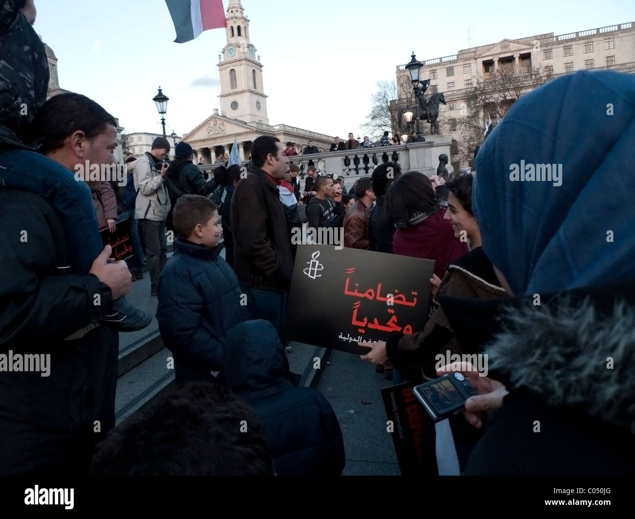 Egyptian and Palestinian demonstrators supporting Egypt's International ...