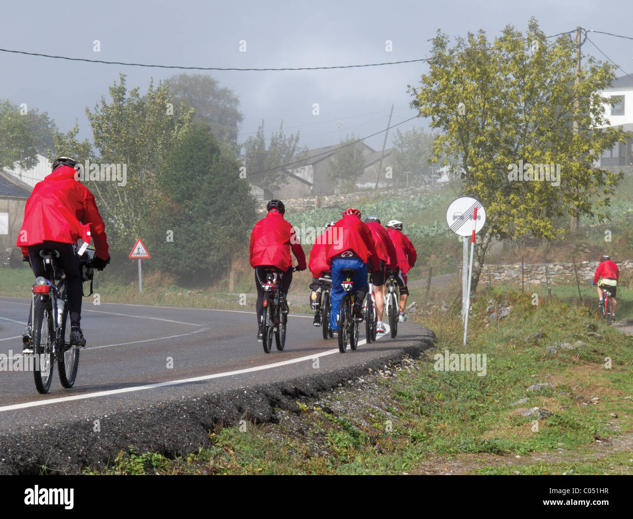 Bicycle pilgrims on the Camino de Santiago, Spain Stock Photo - Alamy