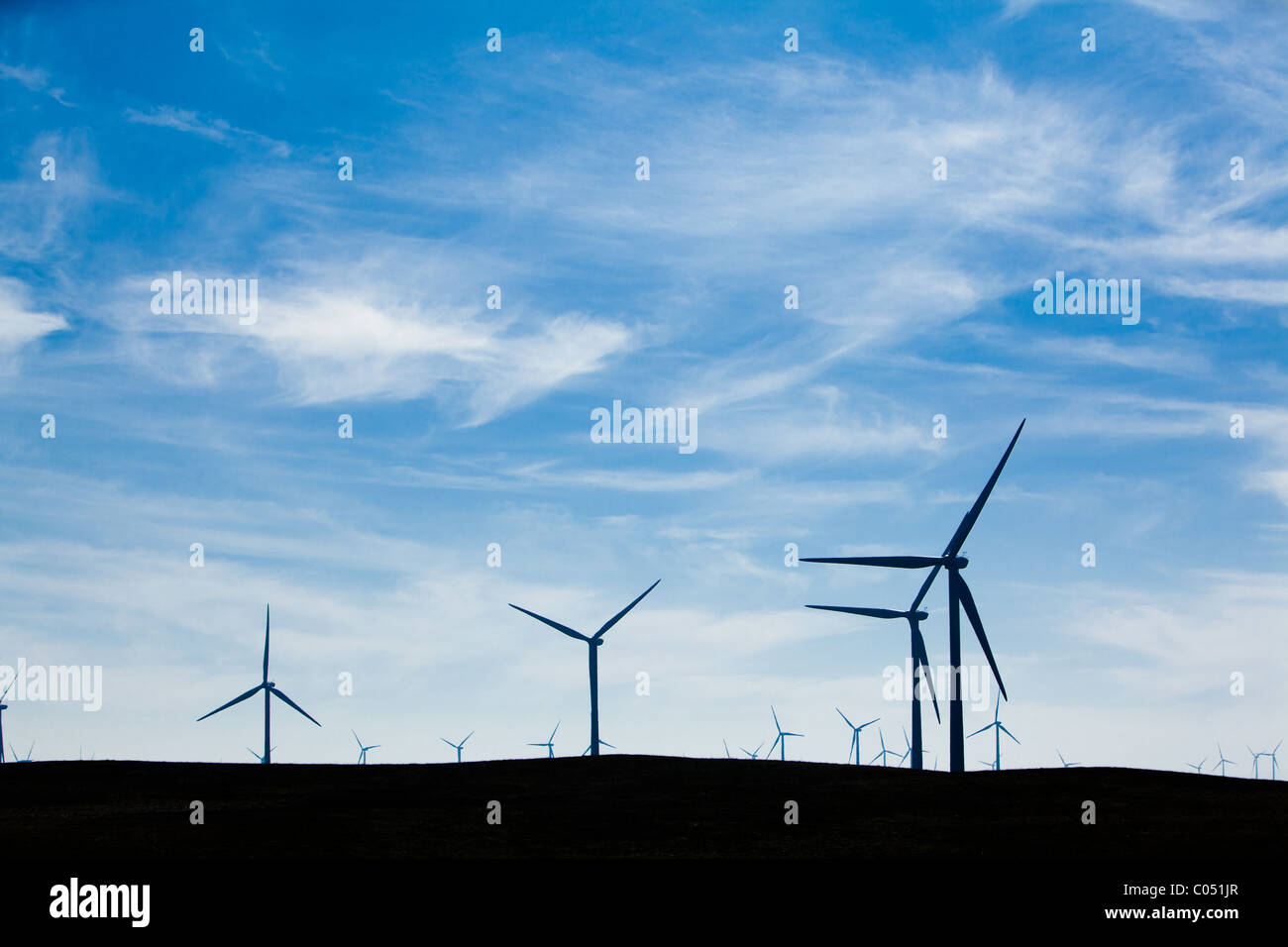 Wind Farm with Blue Sky Stock Photo - Alamy