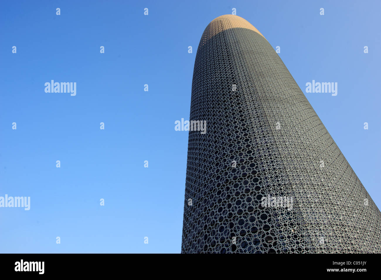 Pedestrian Crossing Sign in front of the Doha 9 High Rise Office Tower ...
