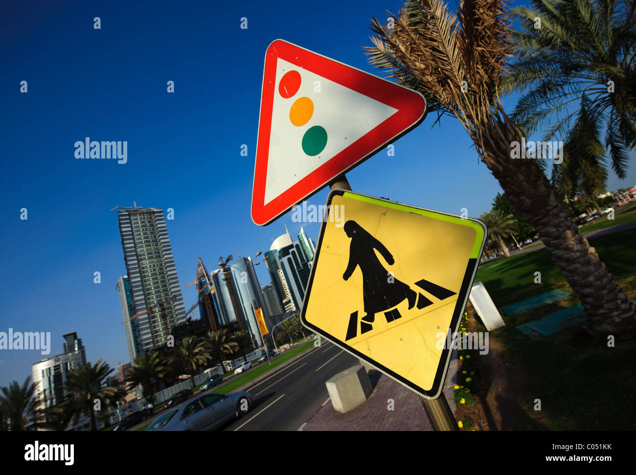 Doha qatar traffic sign hi-res stock photography and images - Alamy