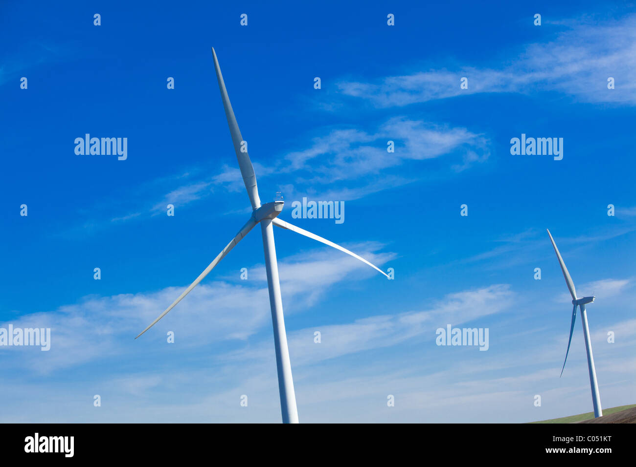 Wind Farm with Blue Sky Stock Photo - Alamy