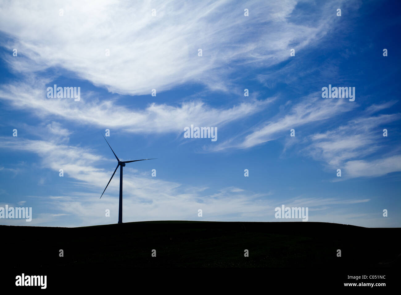 Wind Farm with Blue Sky Stock Photo - Alamy