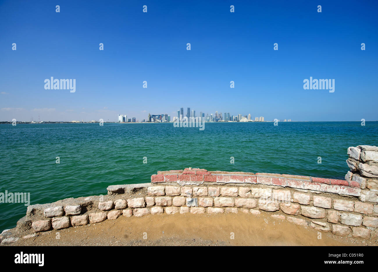 Doha City Skyline on the Corniche Sea Stock Photo - Alamy