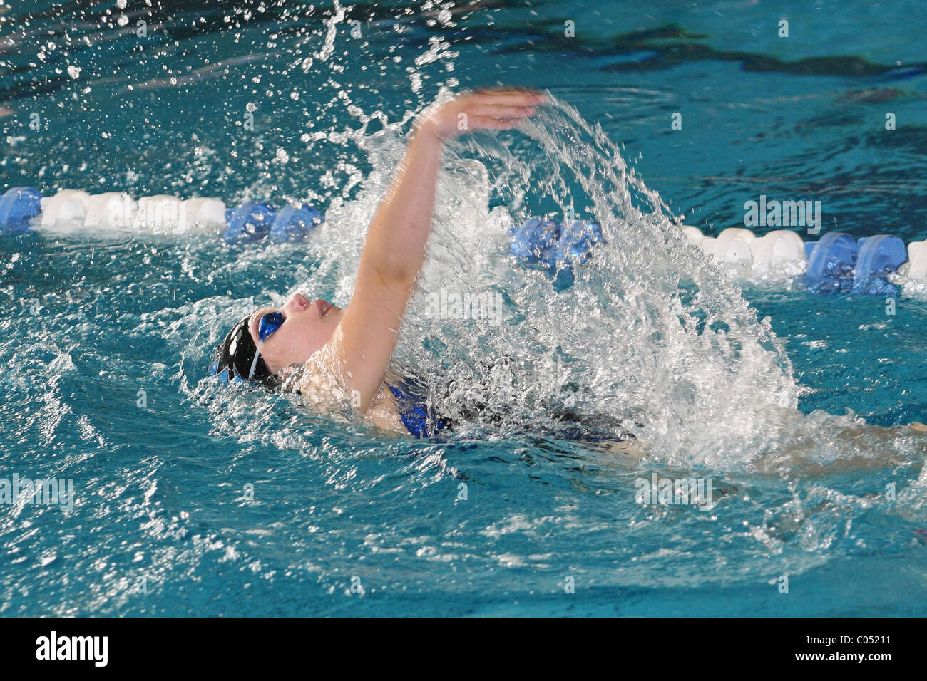 Backstroke swimmer in the lane hi-res stock photography and images - Alamy