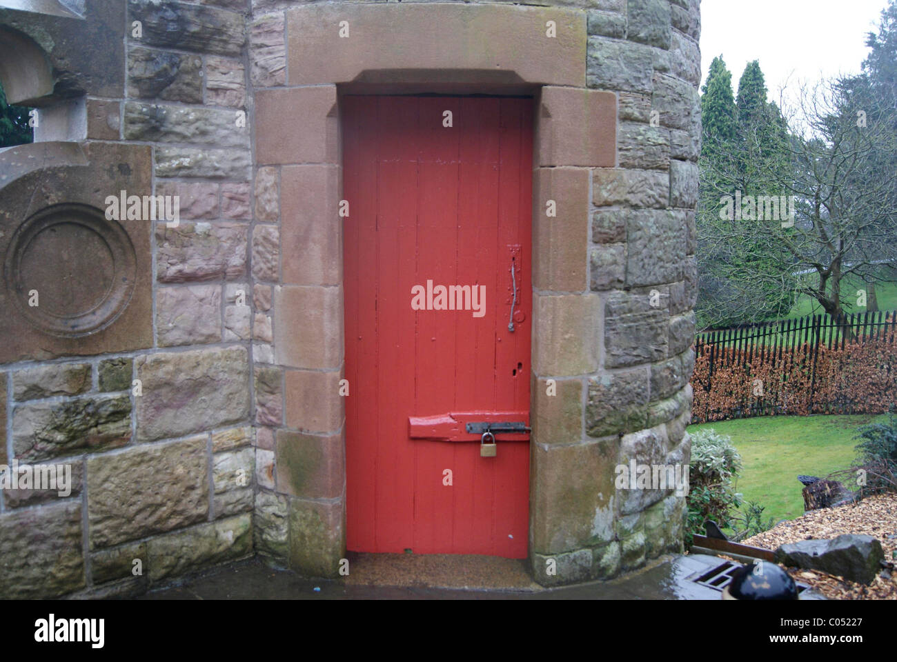 The Red Door Belfast Castle Stock Photo - Alamy
