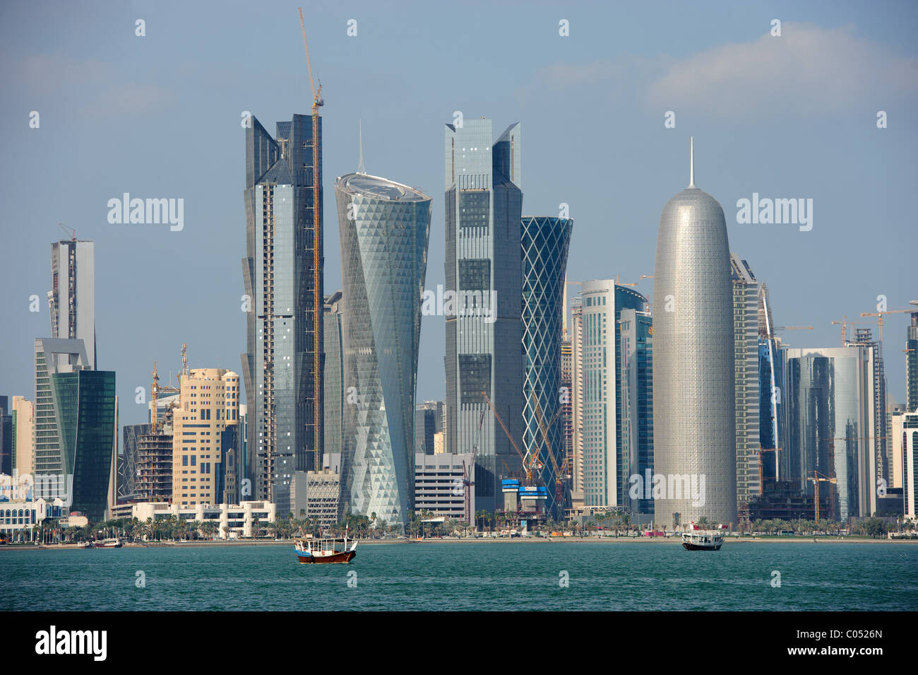 Doha City Skyline on the Corniche Sea Stock Photo - Alamy