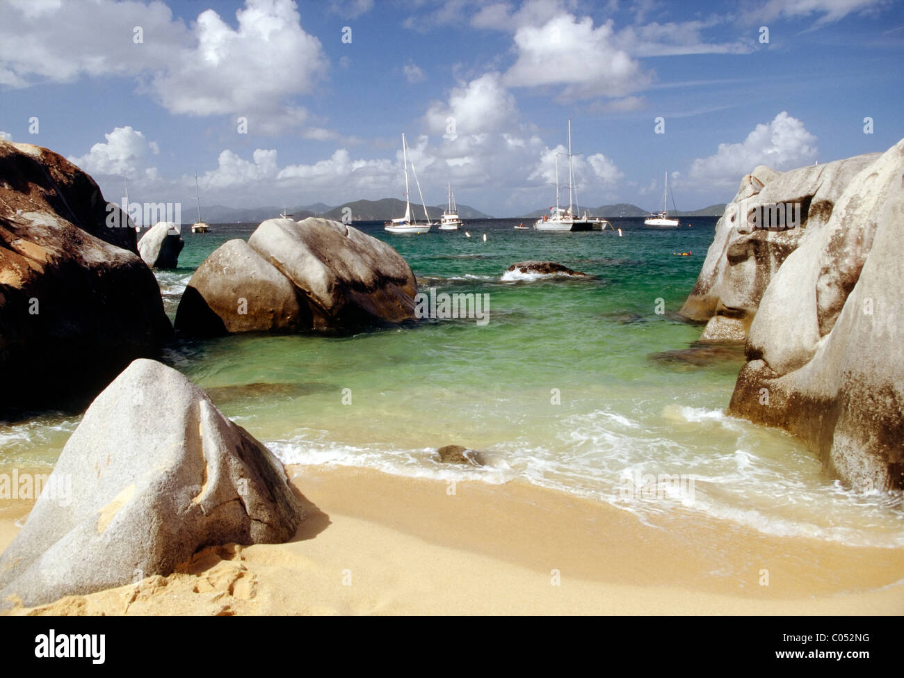 The Baths beach & boulders, Virgin Gorda, British Virgin Islands ...