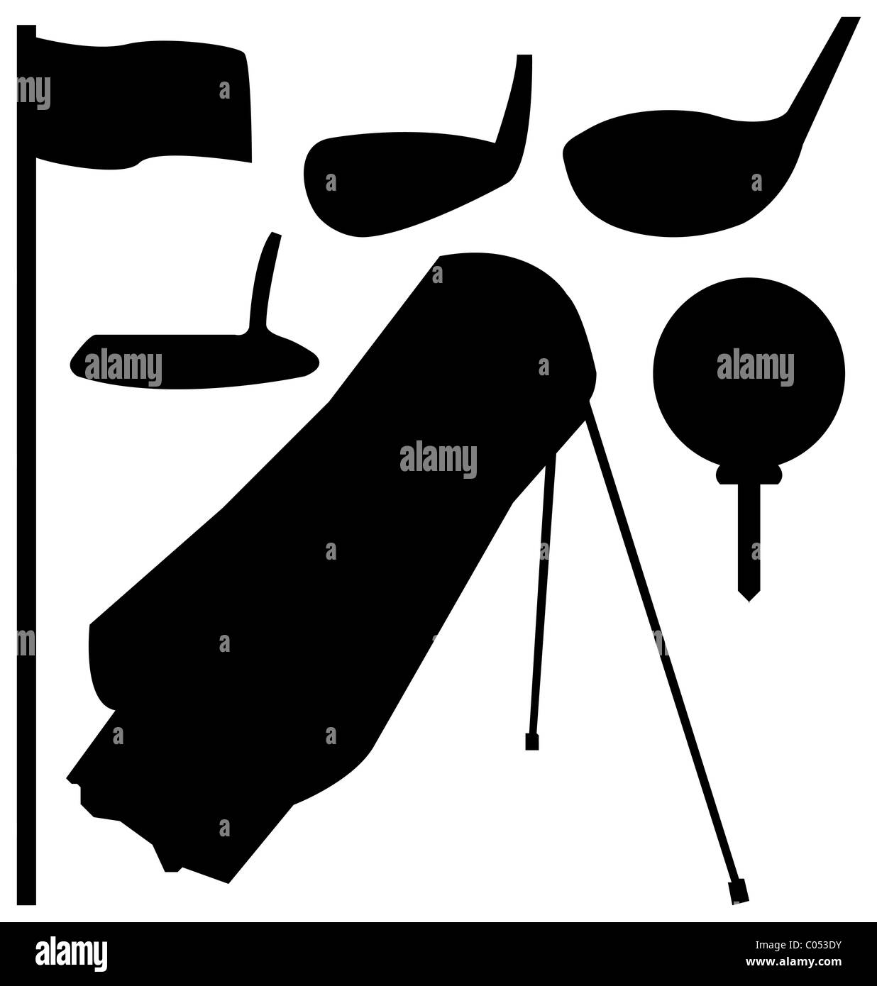 Set of Golf Silhouettes Stock Photo - Alamy