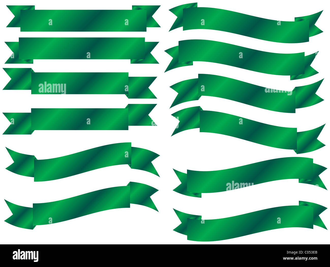 Set of Green Banners Stock Photo - Alamy