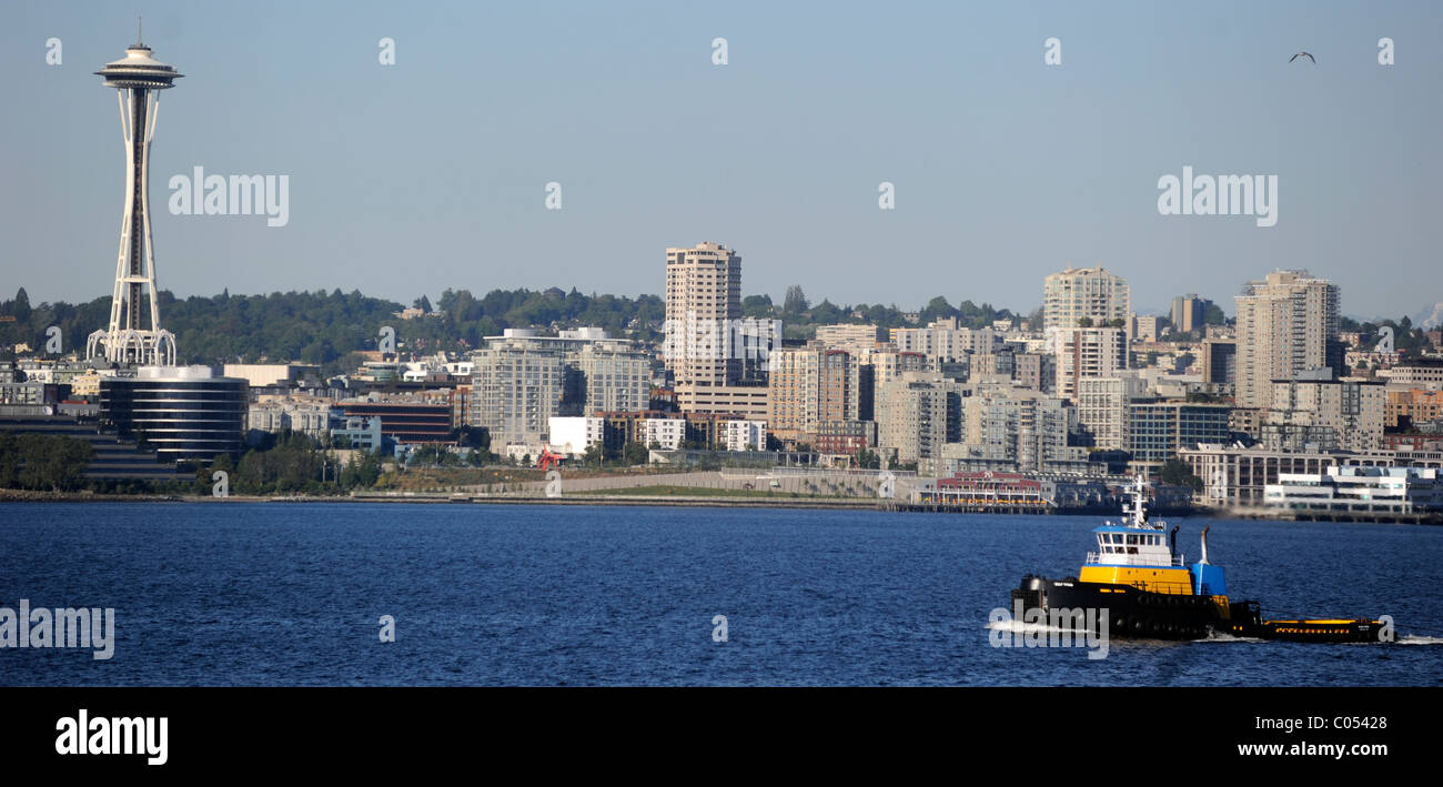 The skyline of Seattle, Washington, as seen from the Puget Sound Stock ...