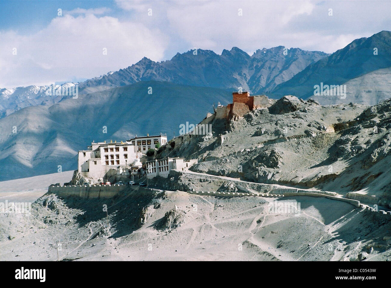 Buddhist monestary and stupas in the Himalayan region of Ladakh in ...