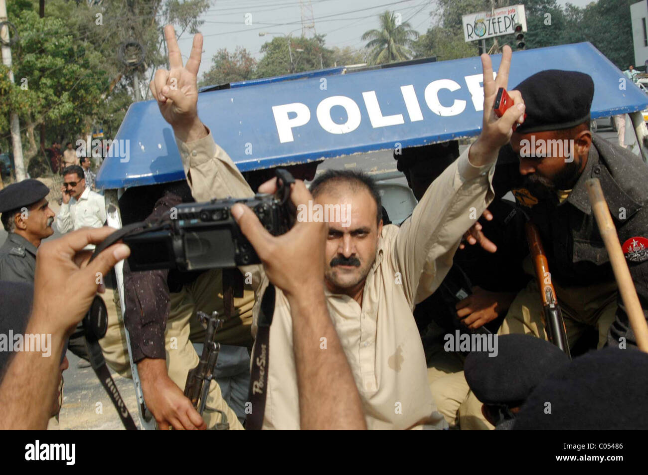 Police officials arrest protesters during protest demonstration of ...