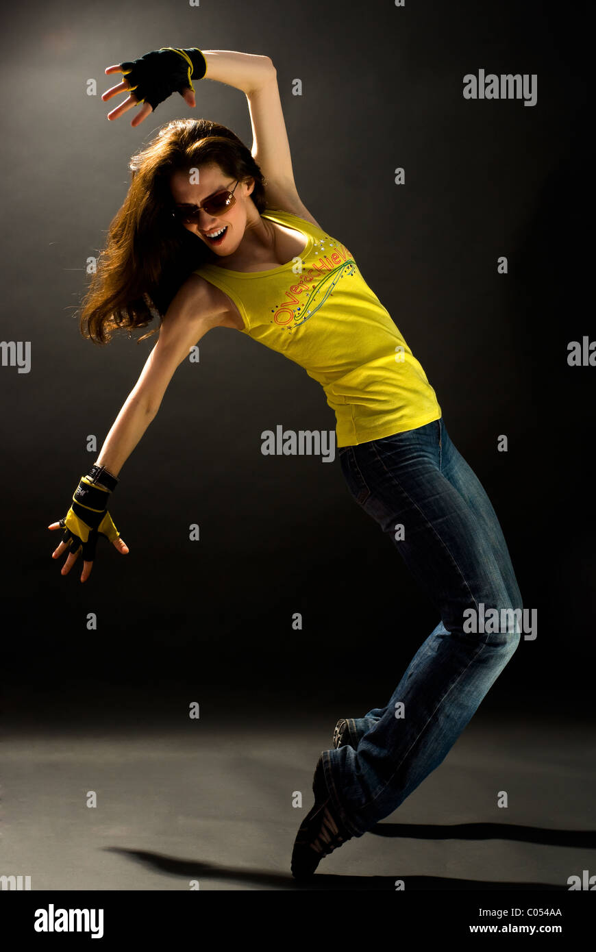 a young nice girl dancing modern dances Stock Photo - Alamy