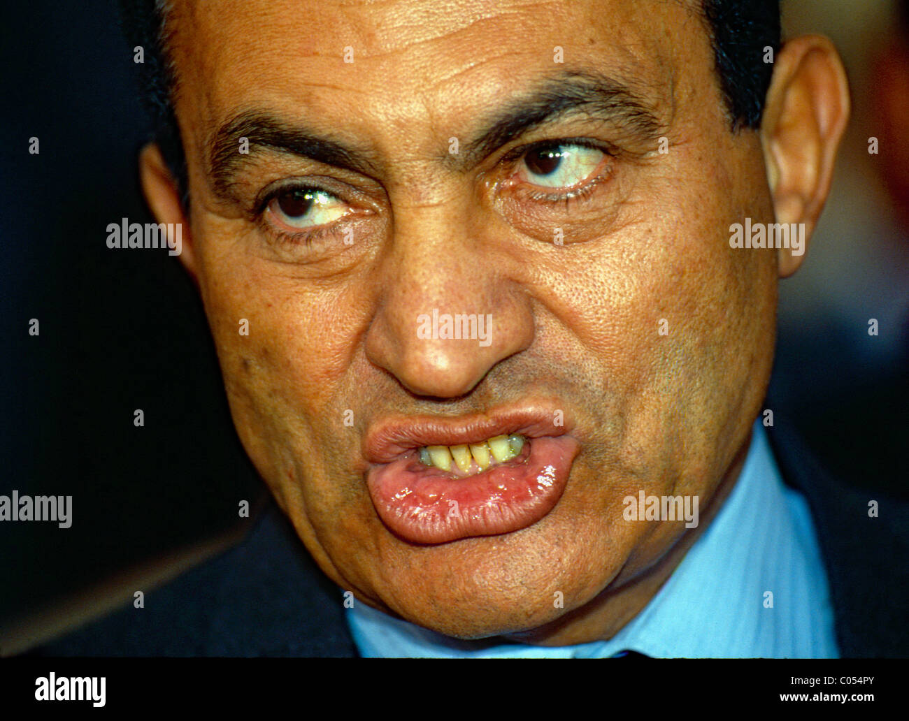 Egypt President Hosni Mubarak at a conference in Cairo Stock Photo - Alamy