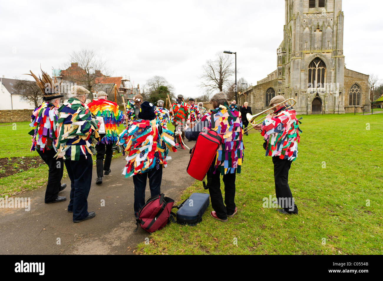 Rutland Morris musicians and dancers performing in front of St. Mary's ...