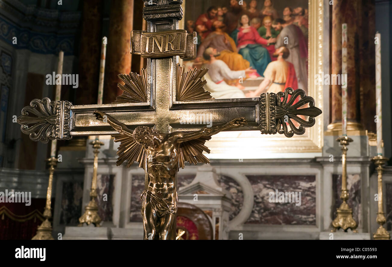 Religion christianity jesus church inside crucifix cross horizontal ...