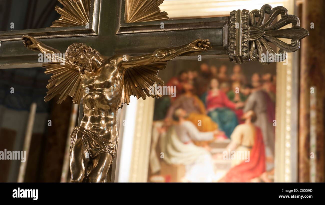 Religion christianity jesus church inside crucifix cross horizontal ...