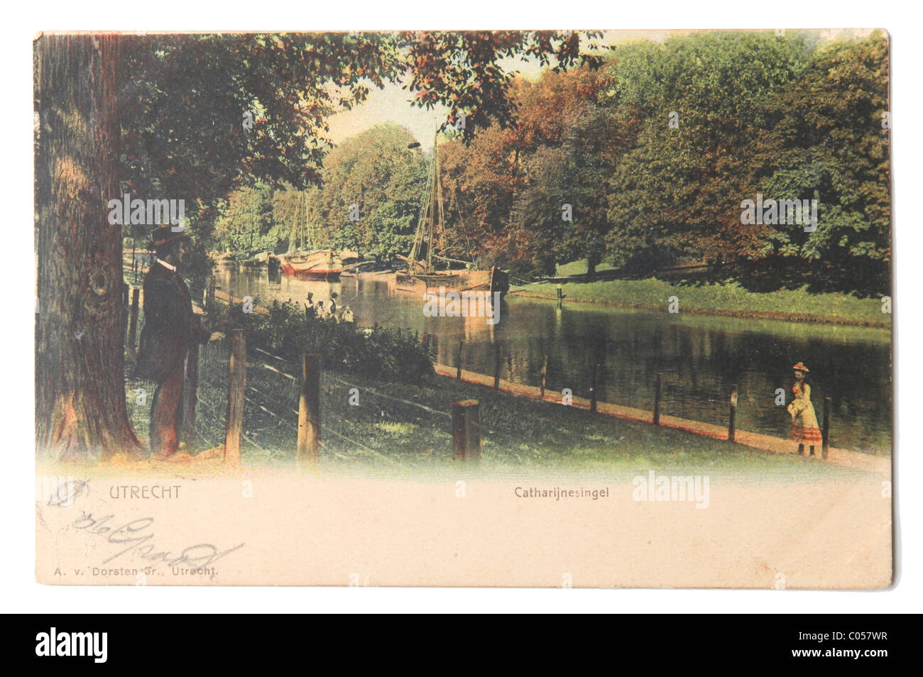 Historical postcard of Utrecht in the Netherlands in 1905 Stock Photo ...